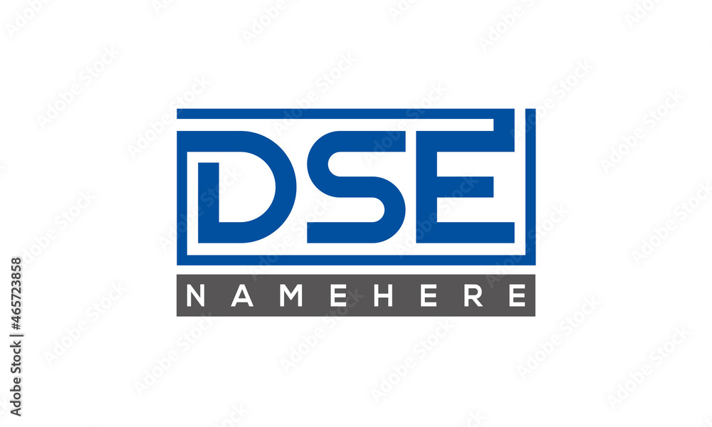 DSE Letters Logo With Rectangle Logo Vector Stock Vector | Adobe Stock
