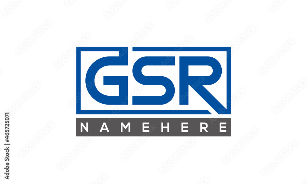 GSR Letters Logo With Rectangle Logo Vector Stock Vector | Adobe Stock