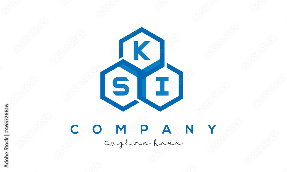 KSI letters design logo with three polygon hexagon logo vector template ...