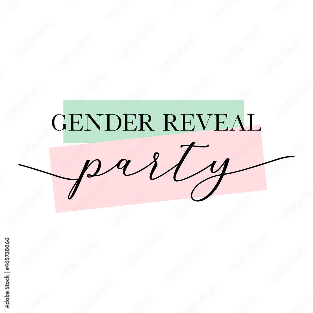 Gender reveal party vector lettering design Stock Vector | Adobe Stock