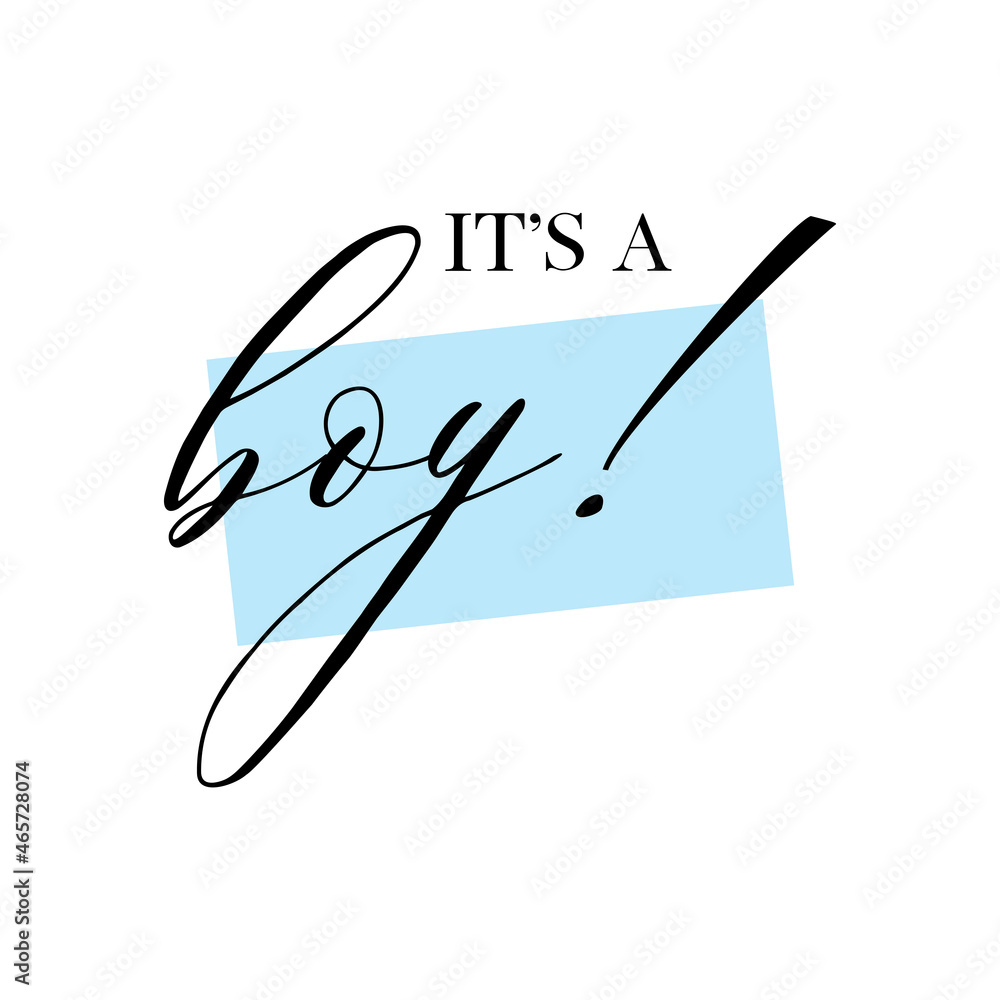 It's a Boy! Gender reveal party vector lettering design Stock Vector ...