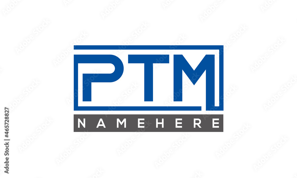 PTM Letters Logo With Rectangle Logo Vector Stock Vector | Adobe Stock