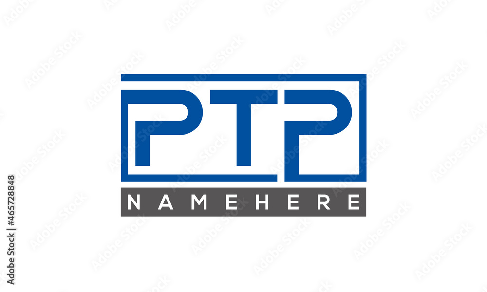 PTP Letters Logo With Rectangle Logo Vector Stock Vector | Adobe Stock