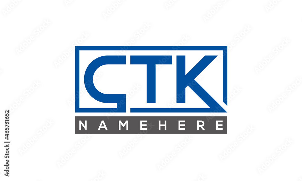 CTK Letters Logo With Rectangle Logo Vector Stock Vector | Adobe Stock