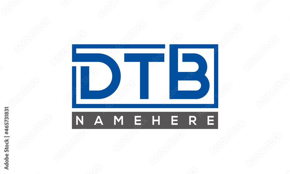 DTB Letters Logo With Rectangle Logo Vector Stock Vector | Adobe Stock
