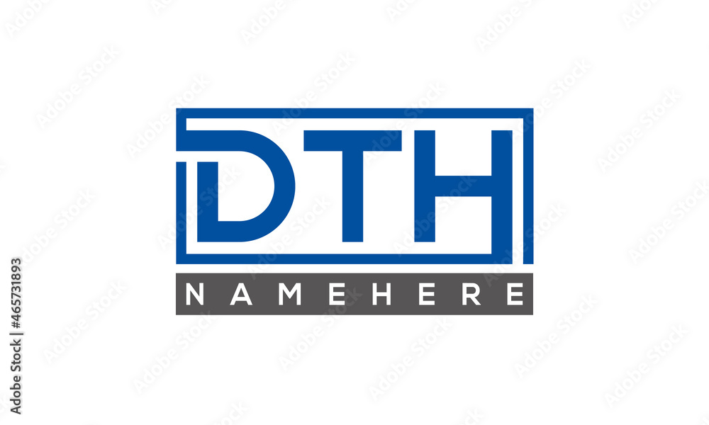 DTH Letters Logo With Rectangle Logo Vector Stock Vector | Adobe Stock