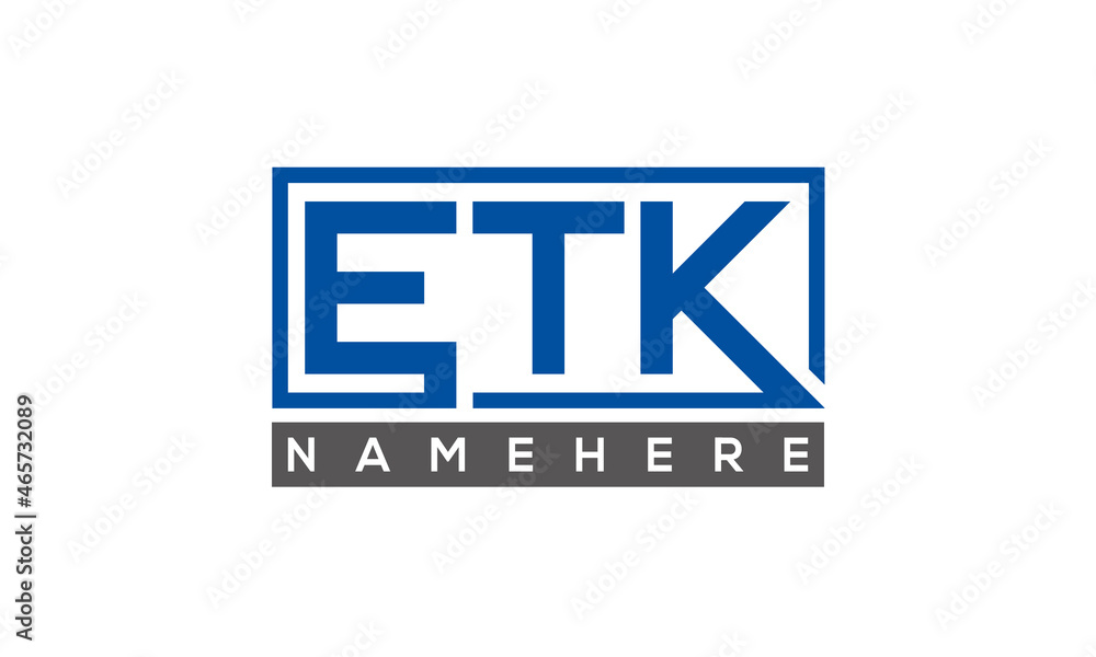 ETK Letters Logo With Rectangle Logo Vector Stock Vector | Adobe Stock