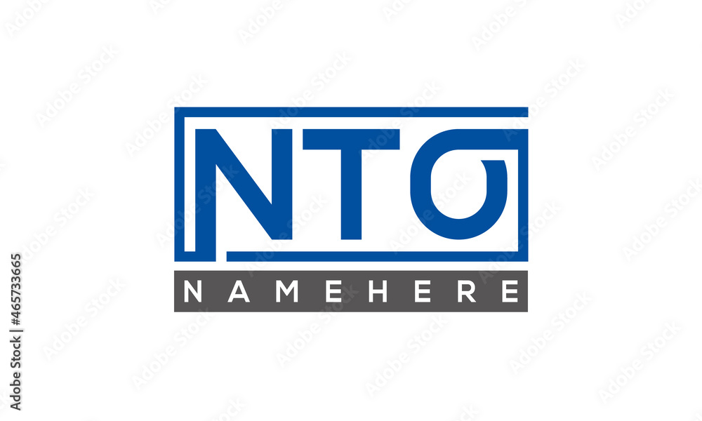 NTO Letters Logo With Rectangle Logo Vector Stock Vector | Adobe Stock