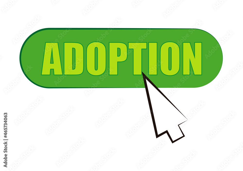 Icono de botón verde de adoptar en fondo blanco. Stock Vector | Adobe Stock