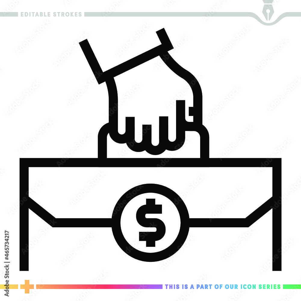 Editable line icon of portfolio optimization as a customizable black ...