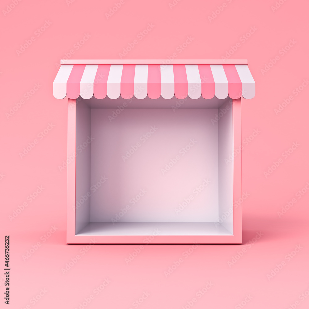 Blank sweet exhibition booth store or blank display shop stand with ...