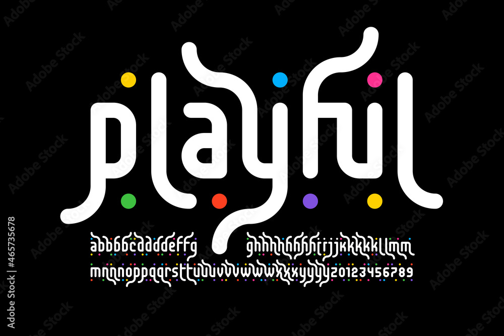 Playful style font design, alphabet letters and numbers vector ...