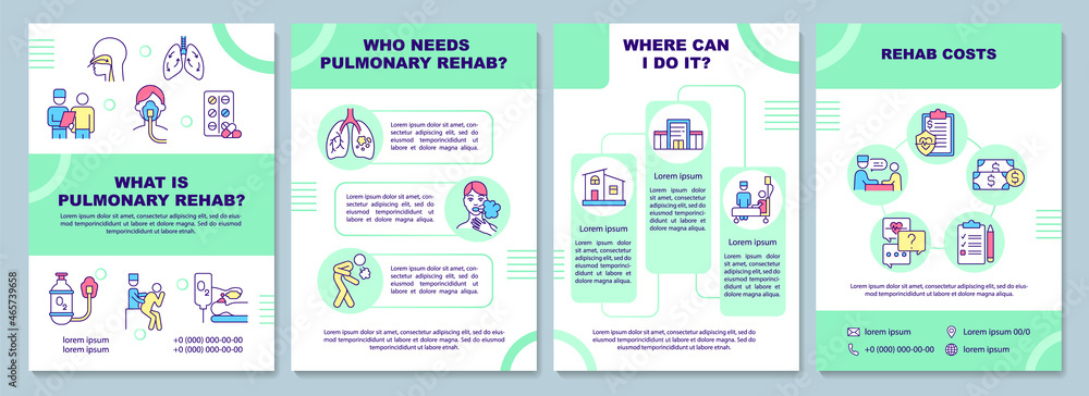 Respiratory rehabilitation and recovery brochure template. Flyer ...