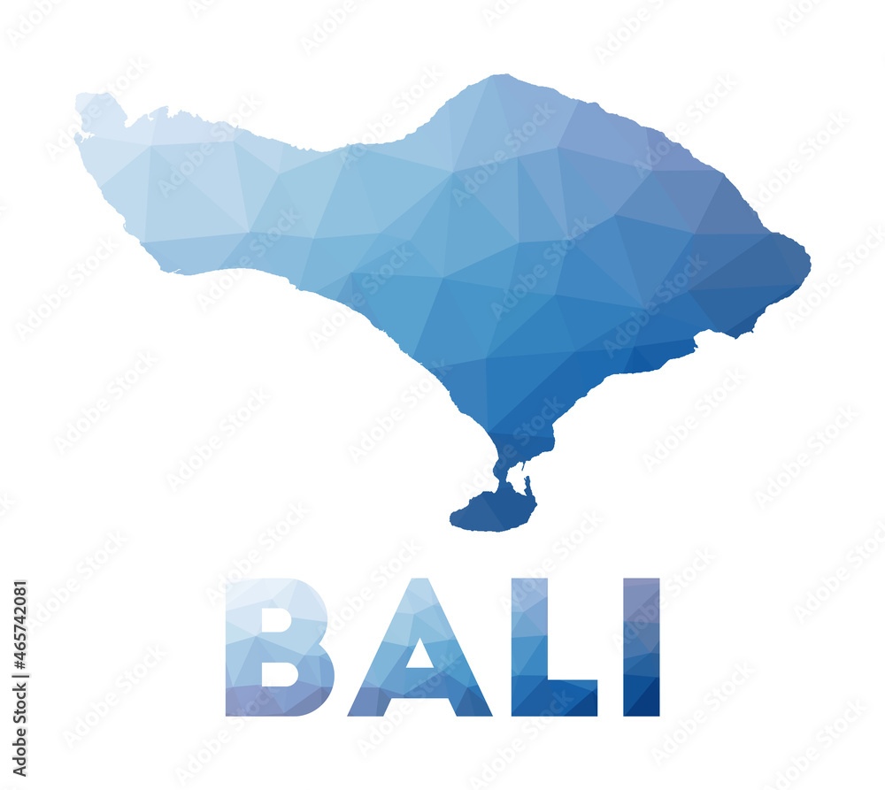 Low poly map of Bali. Geometric illustration of the island. Bali ...