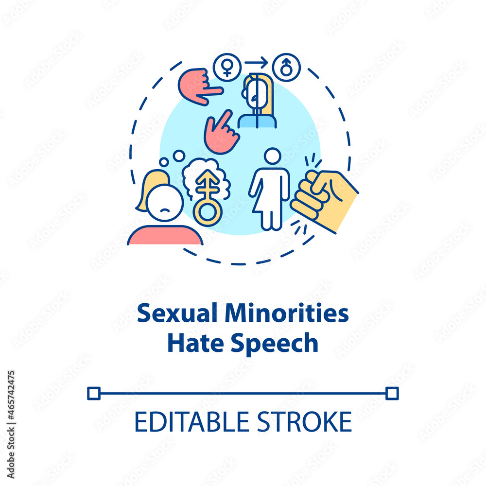 Sexual minorities hate speech concept icon. Human rights violation ...