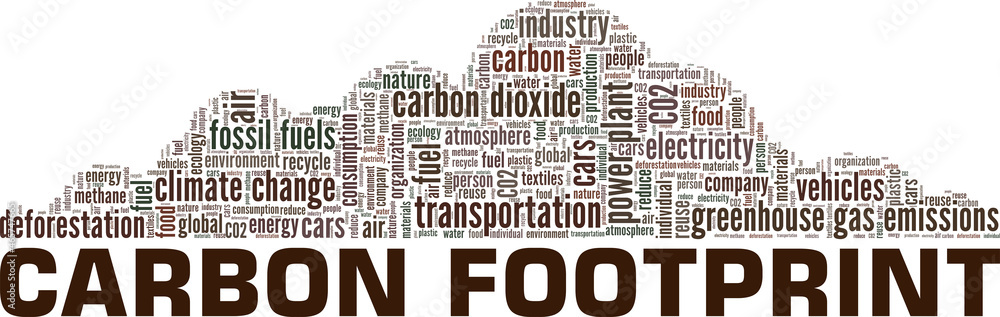 Carbon Footprint vector illustration word cloud isolated on white ...