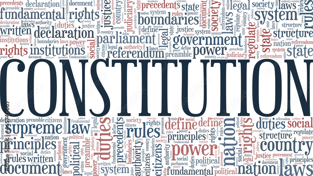 Constitution vector illustration word cloud isolated on white ...