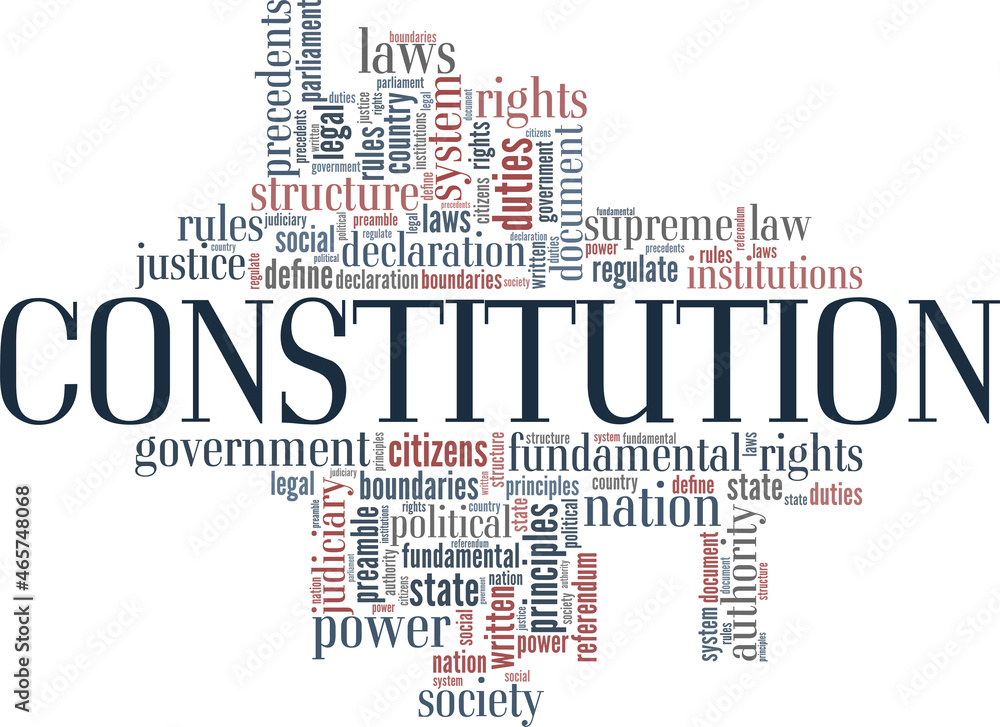 Constitution vector illustration word cloud isolated on white ...