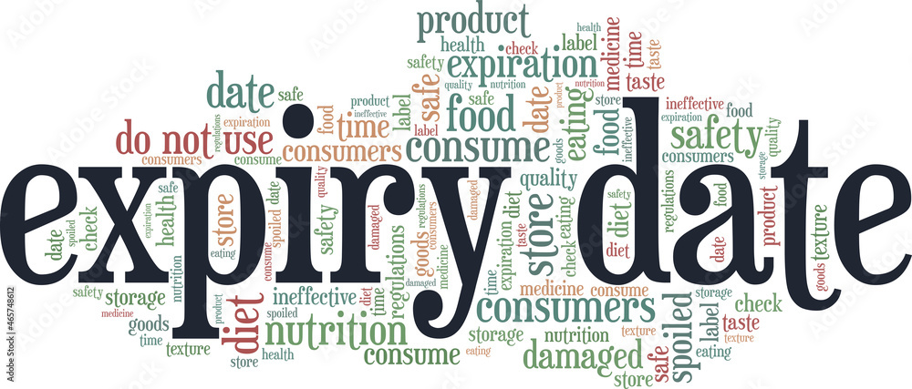 Expiry Date vector illustration word cloud isolated on white background ...