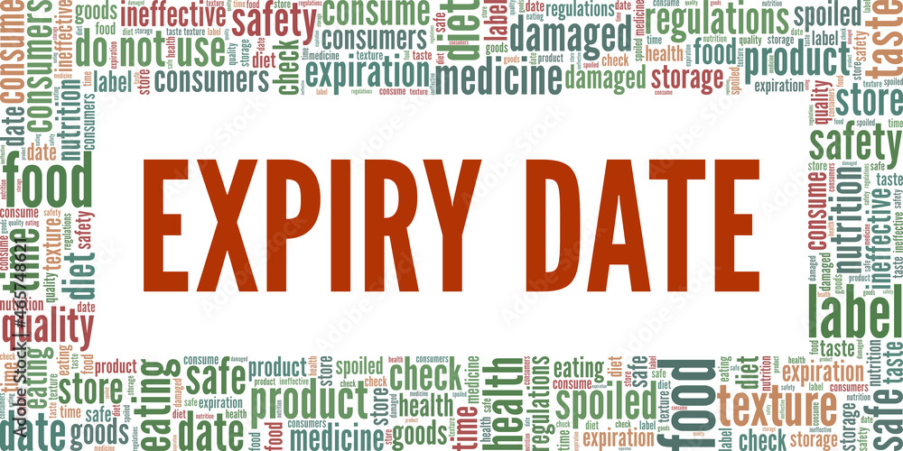 Expiry Date vector illustration word cloud isolated on white background ...