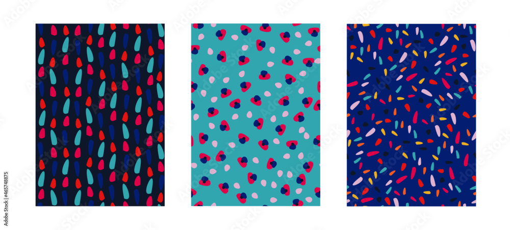 Pack de tres patrones de estampados geométricos para fondos de diseño o ...