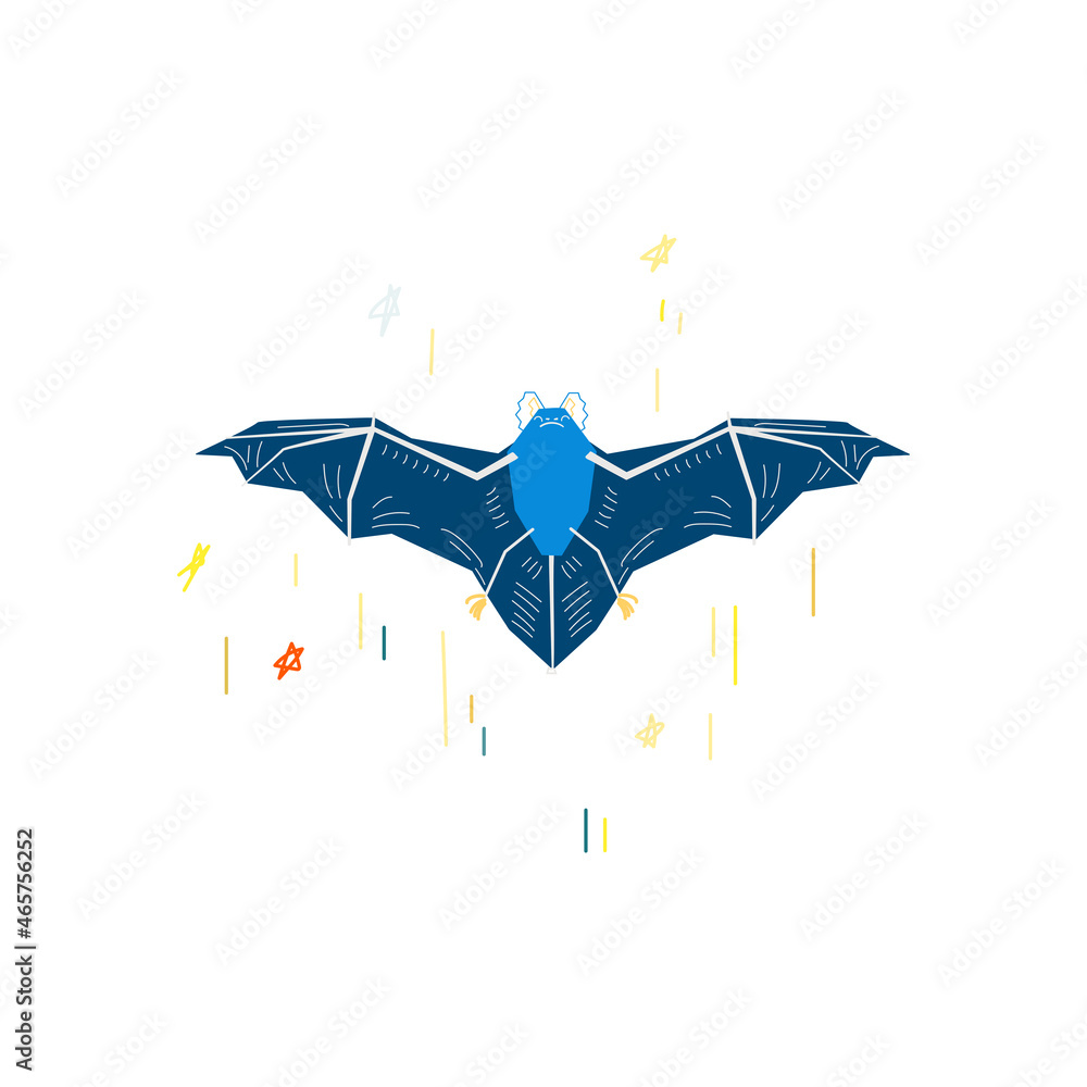 flying bat cartoon vector illustration Stock Vector | Adobe Stock
