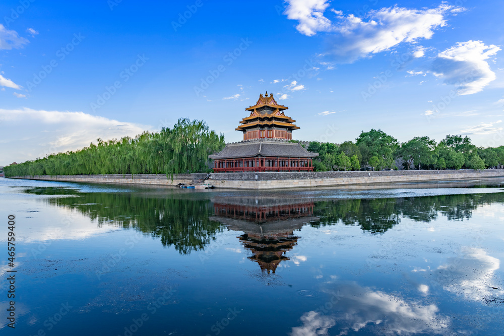 Le coin du rempart de Cité Interdit, le Palais Royal au centre de ...