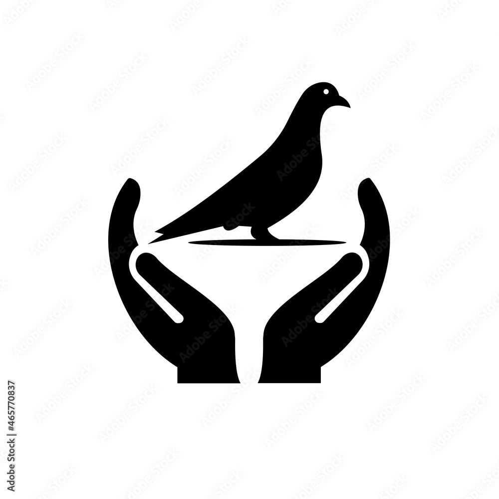 Hand Bird logo design. Dove logo with Hand concept vector. Hand and ...