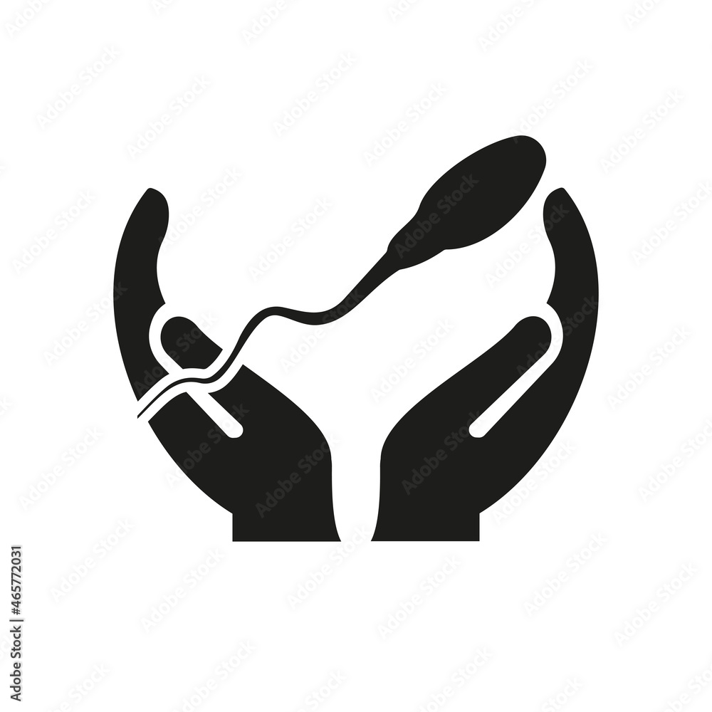 Hand Sperm Cell logo design. Sperm Cell logo with Hand concept vector ...