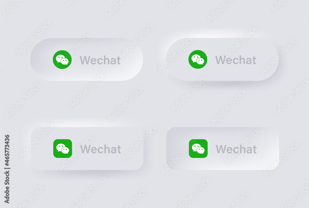Wechat logo - wechat icon in white neumorphism buttons for social media ...