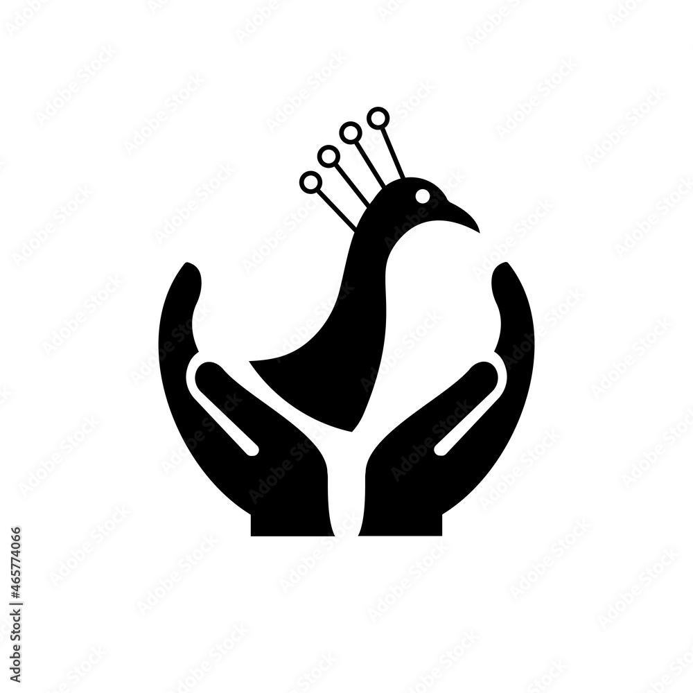 Hand Bird logo design. Dove logo with Hand concept vector. Hand and ...