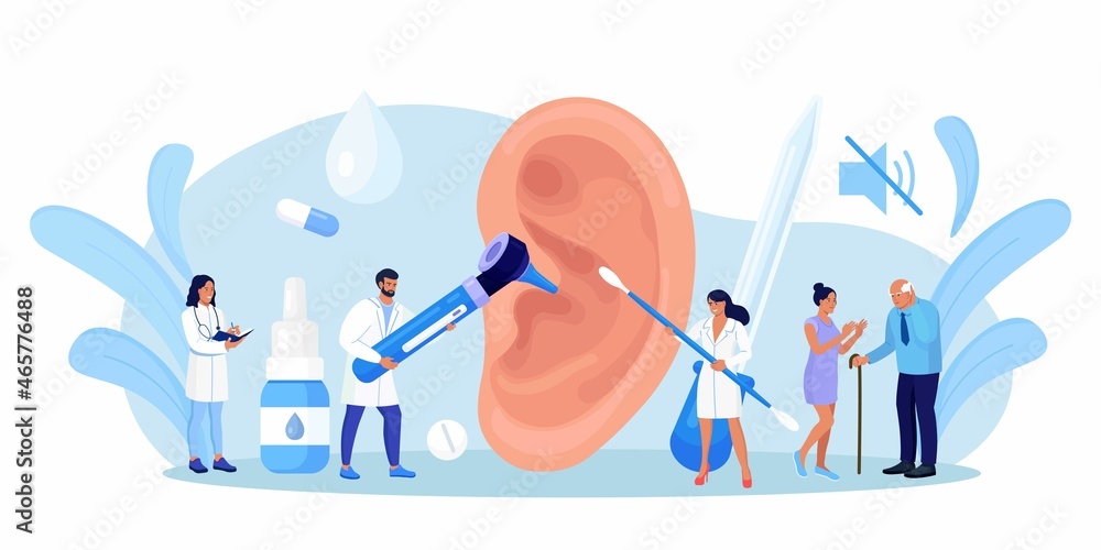 Deafness, Hearing Loss. Doctors Check Health of Ear, Hearing organ ...