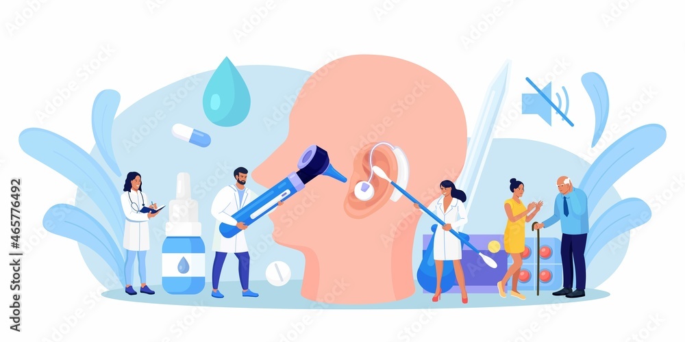 Deafness, Hearing Loss. Doctors Check Health of Ear, Hearing organ ...