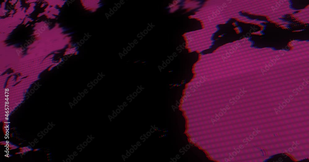 World map with glitch. Abstract cyber technology glitch noise. Digital ...