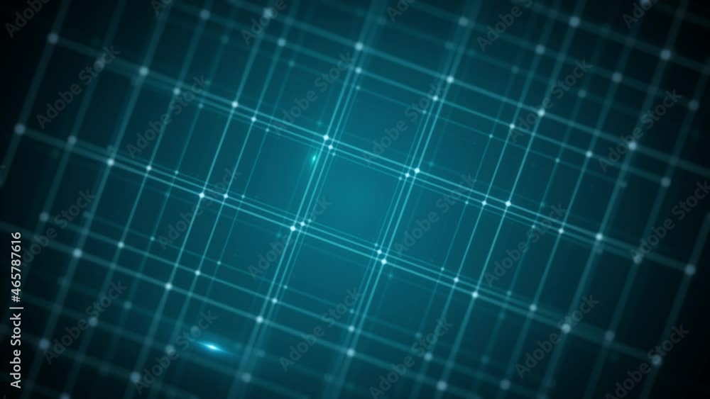 Abstract Technology Background With Grid Data Zooming In Loop/ 4k animation of an abstract ...