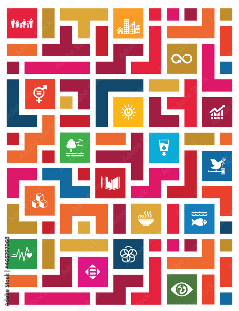 Sustainable Development Puzzle Maze concept to achieve the goals. Goals ...