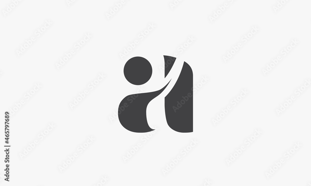 abstract people shaped letter A logo concept isolated on white ...