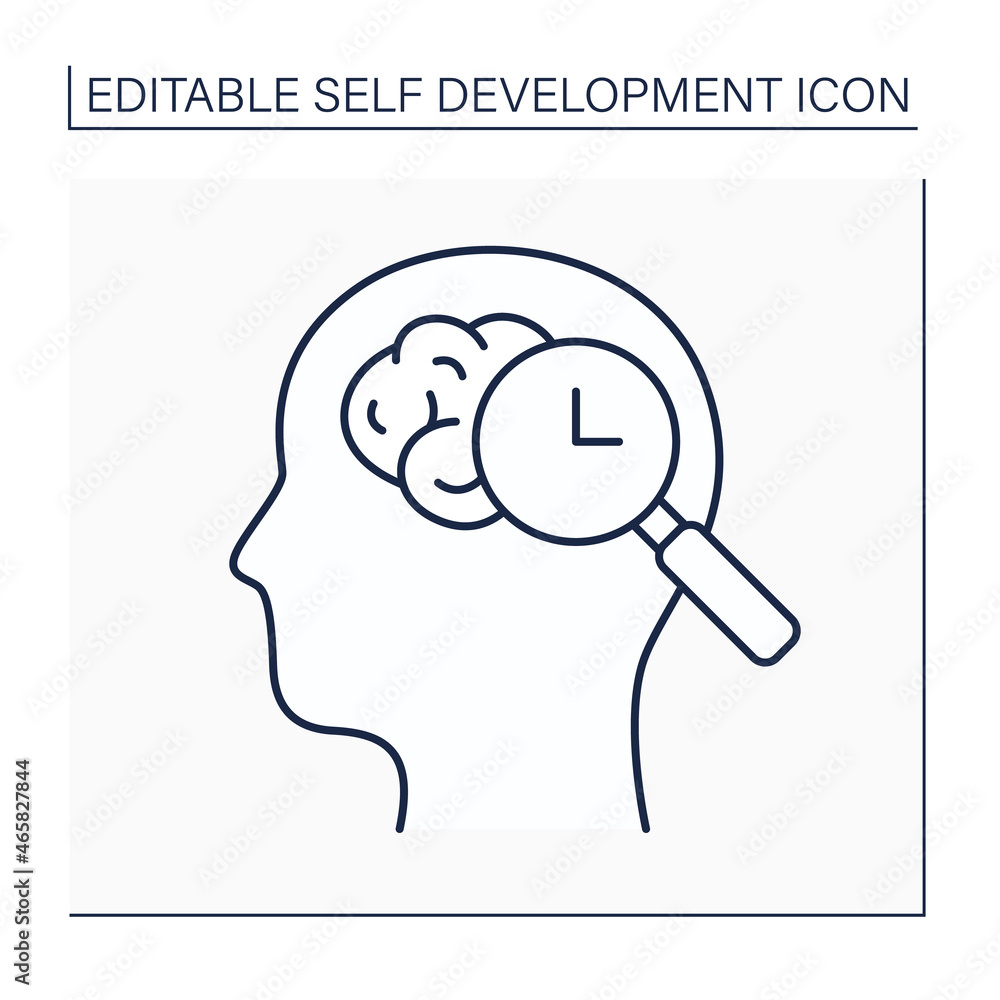 Self-discovery line icon. Process of gaining knowledge. Understanding ...