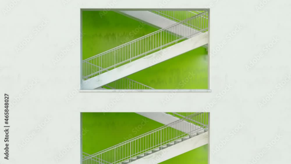 Vidéo Stock Seamless looping animation with staircase. Interior view ...