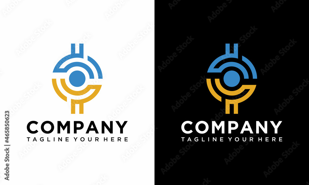 Coin logo template. Initial C letter logo, icon - Digital Money Vector ...
