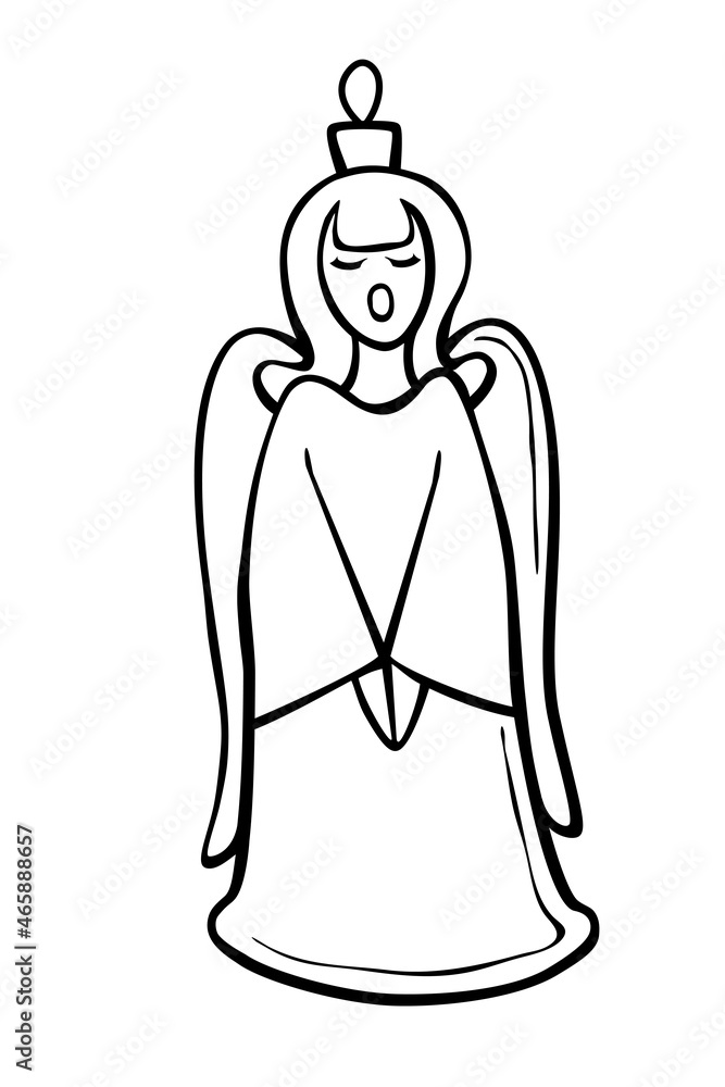 Vector contoured glass toy, decoration in form of singing angel for ...