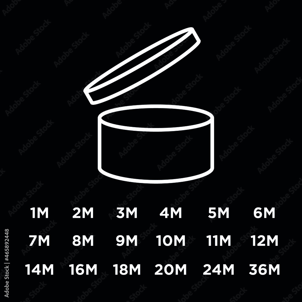 Period after opening (PAO). The expiration date (in months) icon of ...