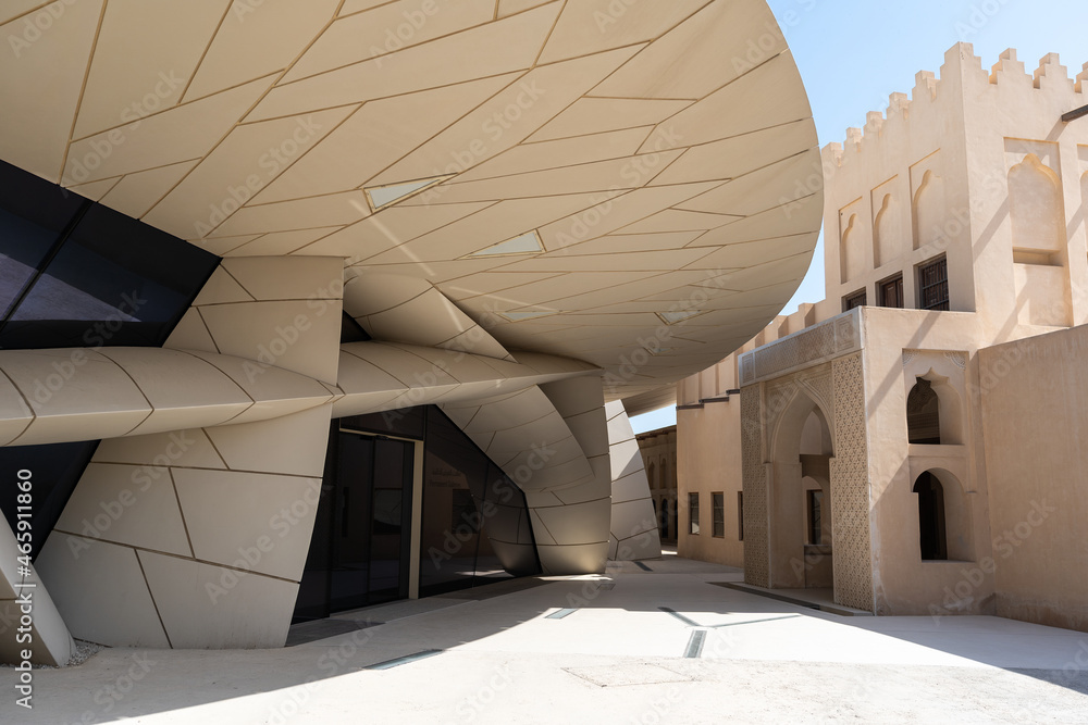 National Museum of Qatar (Desert rose) in Doha, Qatar, Middle East ...