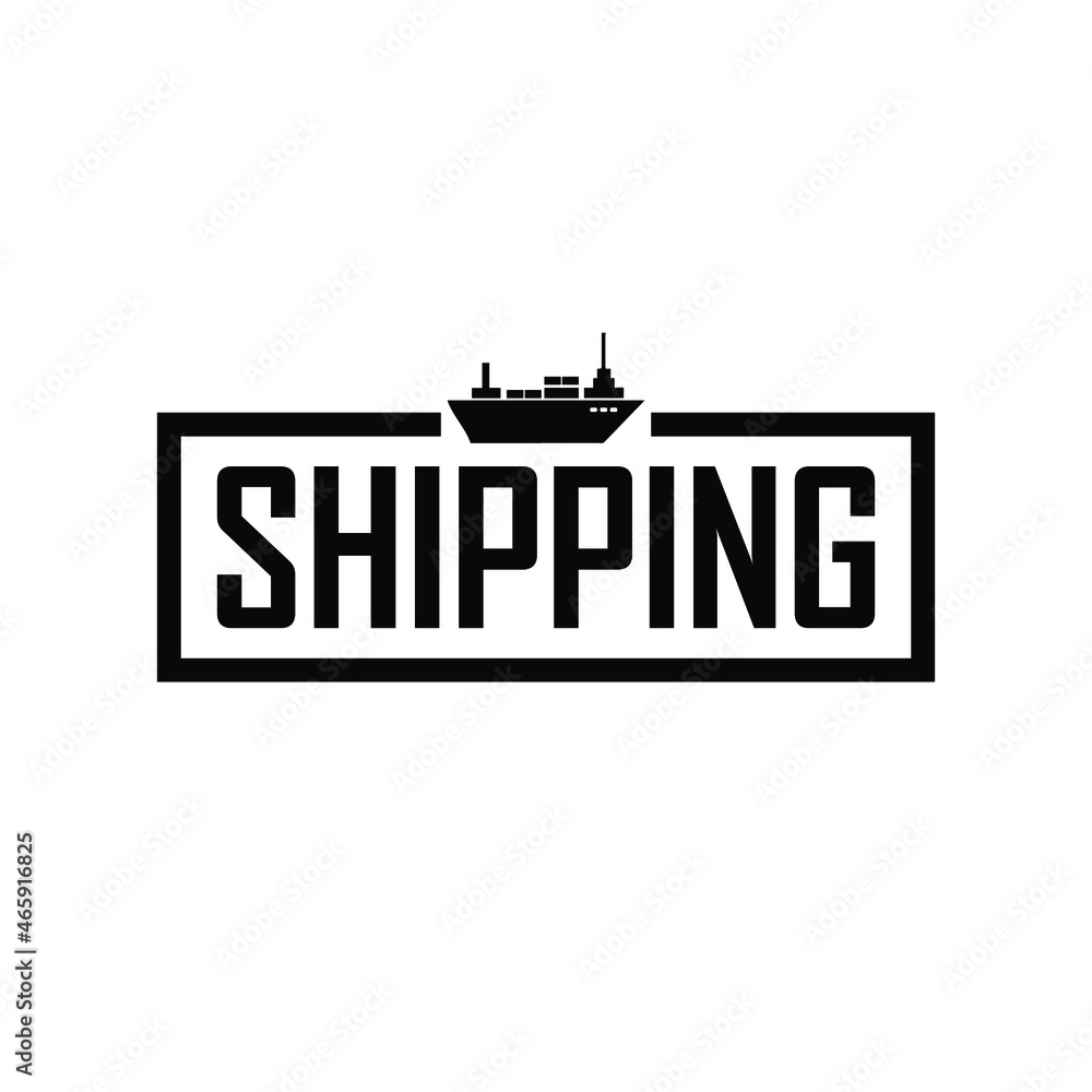 Lettering Shipping Logo combines silhouette cargo ship applied for the ...