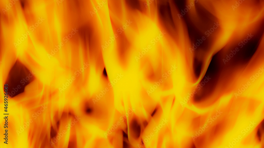 Blurred burning fire flame panorama background. Panoramic blaze fire ...