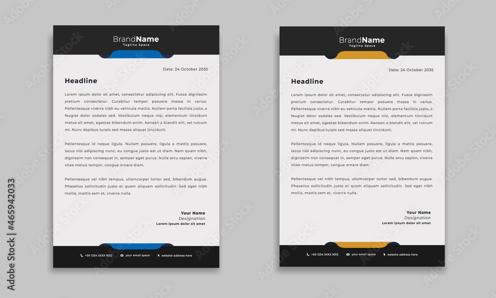 Abstract Letterhead Design Template. Modern Business Letterhead Design ...