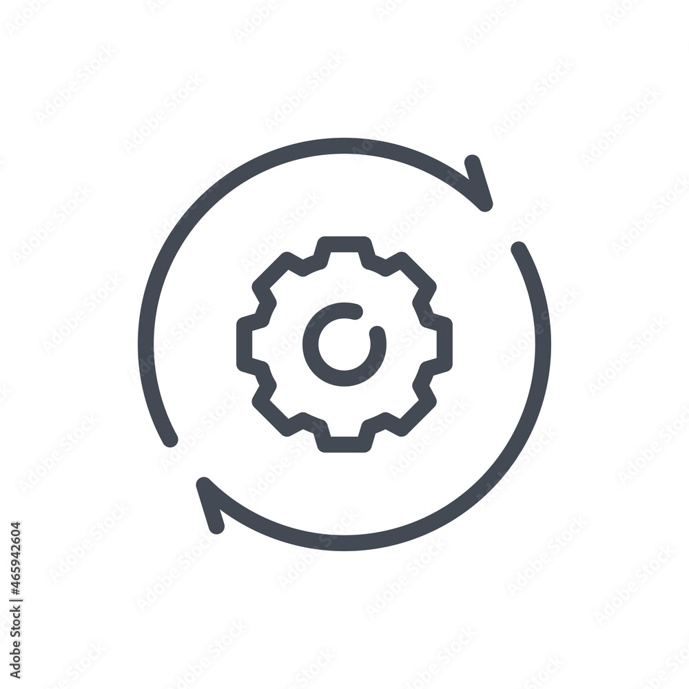 Operation process line icon. Workflow efficiency vector outline sign ...