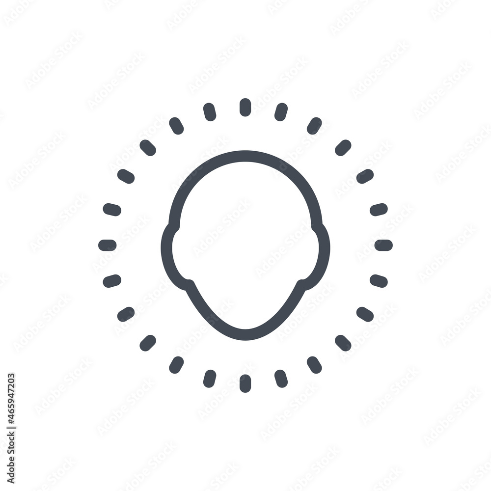360 degree face identification line icon. Biometric scan and face ...
