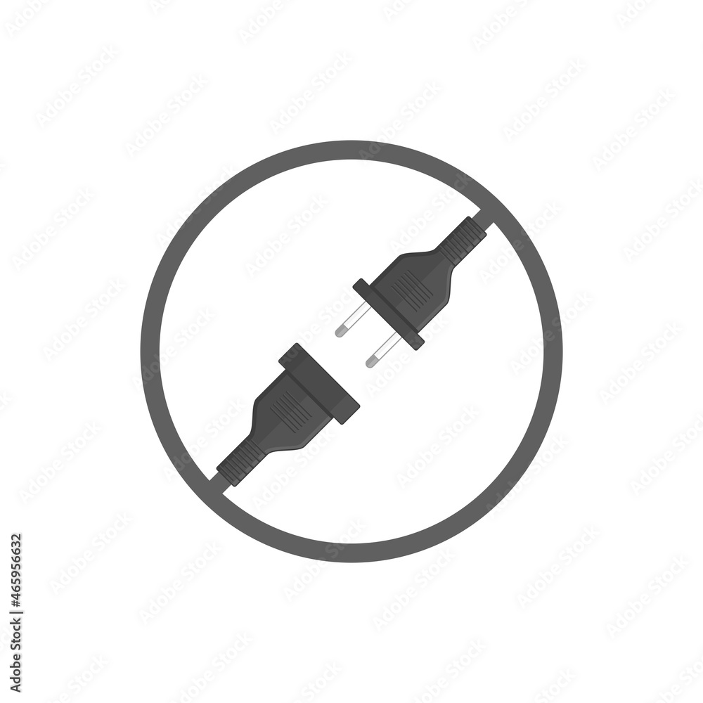 Electric plug and socket isolated abstract vector illustration in flat ...