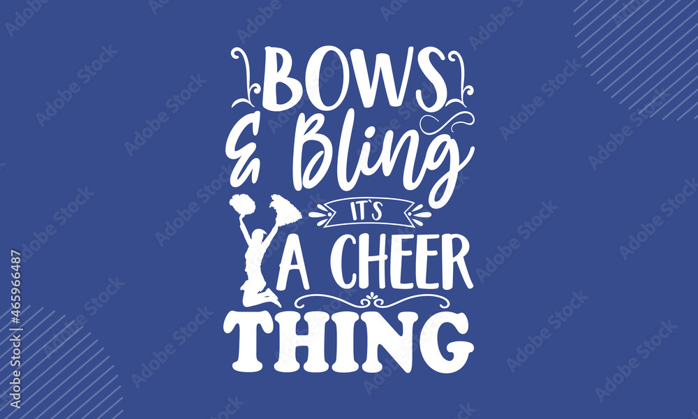 Bows & Bling It's A Cheer Thing - Cheerleading t shirt design, Hand ...